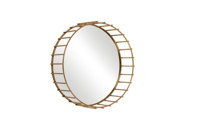 Round Cage Mirror with Linear Design by Niccolo De Ruvo for Brass ...