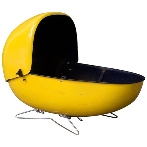 Bright Yellow Fiberglass Portable Travel Cradle, 1960s for sale at Pamono