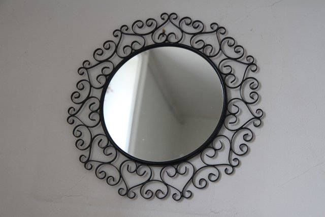 French Round Mirror by Chaty Vallauris, 1950s for sale at Pamono