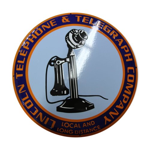Enamelled Lincoln Telegraph Sign, 1980s for sale at Pamono