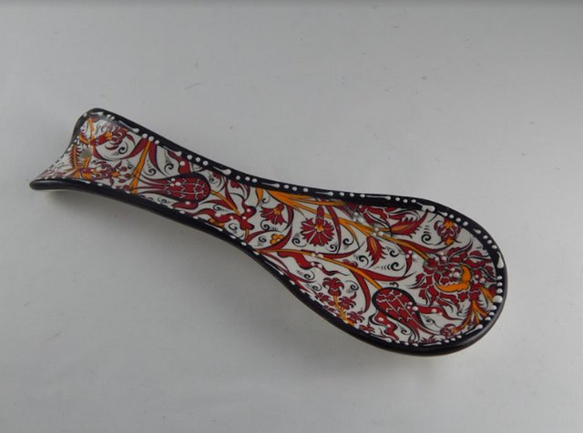 Handmade Turkish Chinaware Spoon Rest, 1970s for sale at Pamono