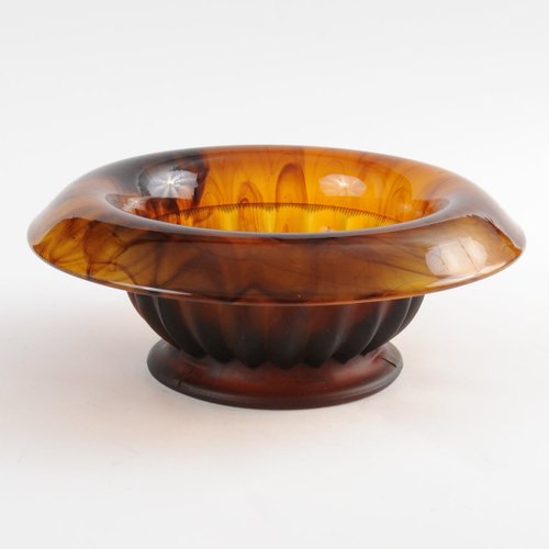 Amber Cloud Glass Bowl from George Davidson, 1930s for sale at Pamono