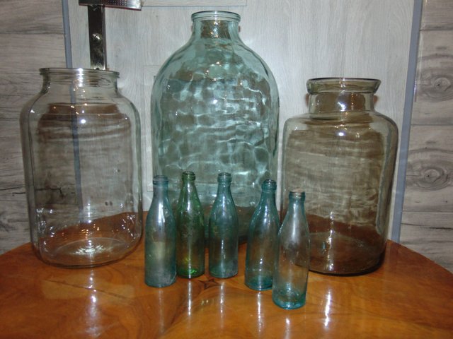 Vintage Industrial Glass Jars, 1920s, Set of 8 for sale at Pamono