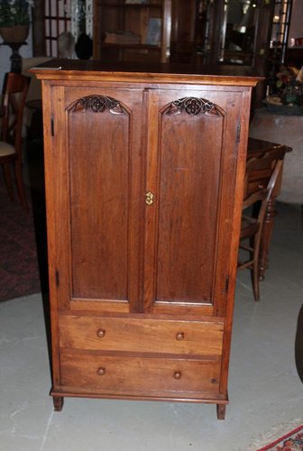 Small Vintage Teak Wardrobe for sale at Pamono