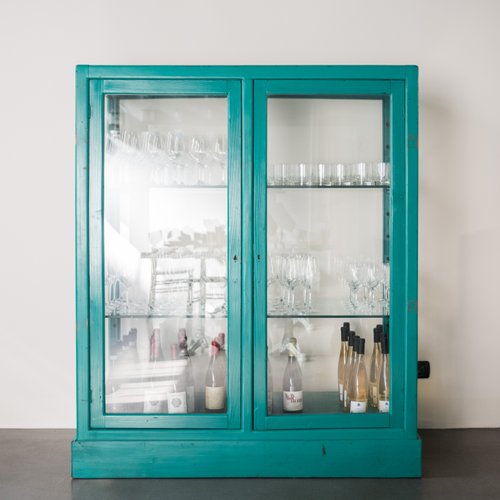 Green Display Cabinet, 1930s for sale at Pamono
