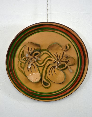 Large Decorative Plate by Riboni Sandro, 1970s for sale at Pamono