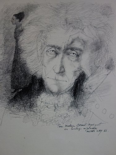 Le Penseur et sa Muse Drawing by Michel Ciry for sale at Pamono