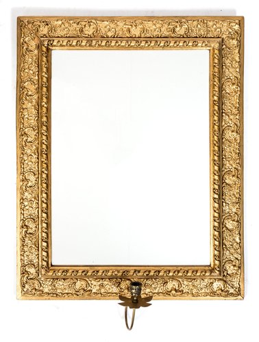 Specchi antichi placcati in bronzo con portacandele, set di 2 in ...