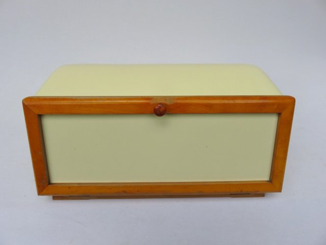 Mid-Century Beige Ceramic and Wood Bread Box from Wächtersbach for sale at Pamono
