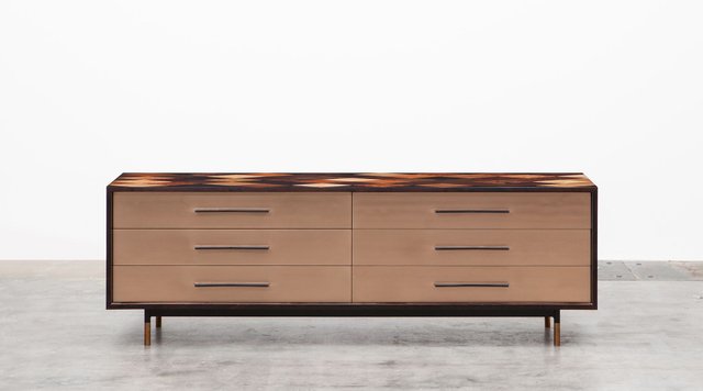 Brown Wood and Bronze Sideboard by Johannes Hock for Atelier Johannes ...