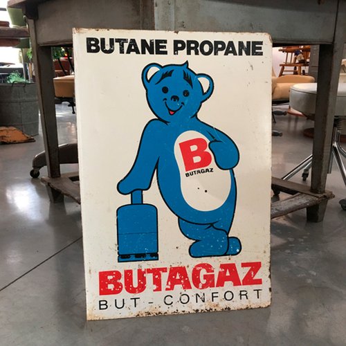 French Glazed Advertising Butagaz Sign, 1950s for sale at Pamono