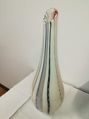 White Reticello Vase by d'Este's Zane for sale at Pamono