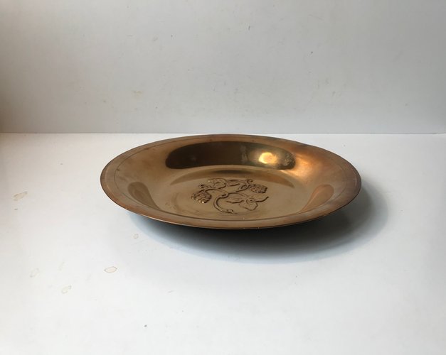 Plato Art Déco de bronce de Ægte Ildfast, años 30 en venta en Pamono