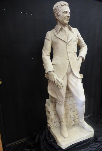 Large Antique XX Statue of Knight in Stone for sale at Pamono