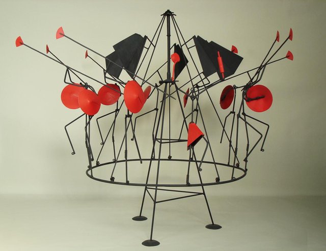 Iron & Painted Rotating Sculpture for sale at Pamono