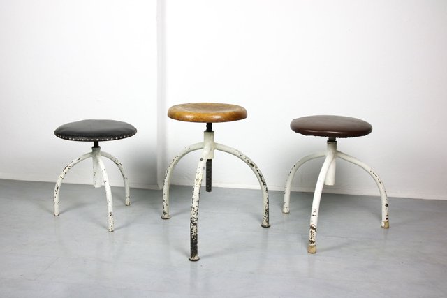 Tabourets Pivotants Ajustables Vintage Industriels, Set de 3 en vente ...