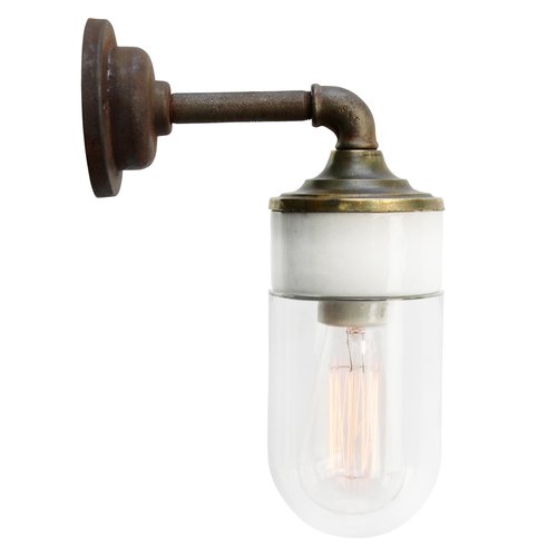 Vintage Clear Glass and Cast Iron Sconce for sale at Pamono