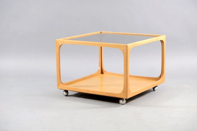 Kubischer Mid-Century Couchtisch aus Eschenholz bei Pamono kaufen