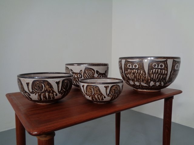 German Studio Ceramic Bowls by Monika Maetzel, 1960s, Set of 4 for sale ...
