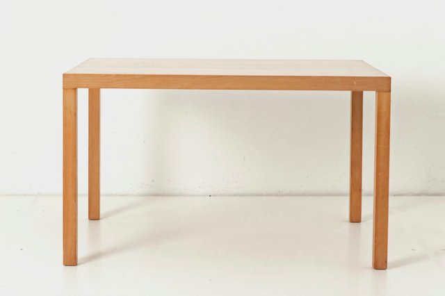 Swiss Beech and Walnut Dining Table, 1950s for sale at Pamono