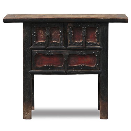 Chinese Elm Temple Table with 3 Drawers for sale at Pamono