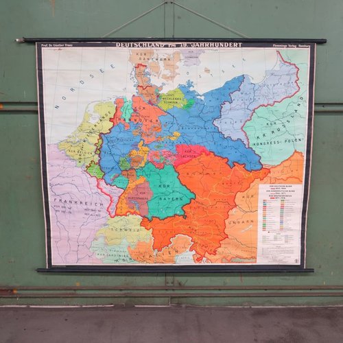 School Teaching Map of Germany from Flemming Verlag, 1950s for sale at ...