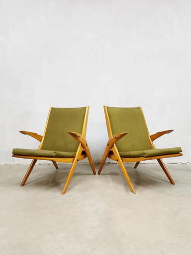 Set of Scissor Leg Armchairs, 1960s for sale at Pamono