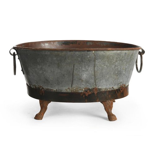 Zink Basin with Iron Feet for sale at Pamono