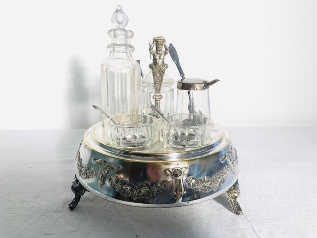 Service de Table Antique Plaqué Argent, 1900s en vente sur Pamono