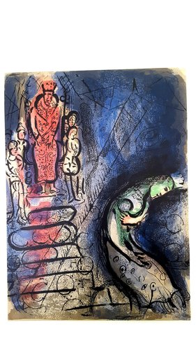 Marc Chagall - The Bible - Assuérus Sends Vasthi Away - Lithographie ...