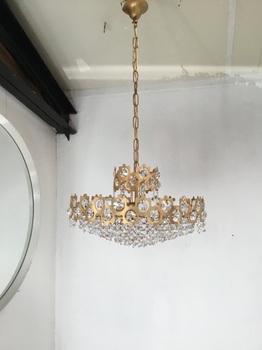 Vintage Finnish Crystal Glass Chandelier for sale at Pamono
