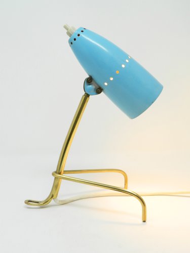 Mid-Century Light Blue Wall or Table Lamp by Rupert Nikoll, Vienna ...