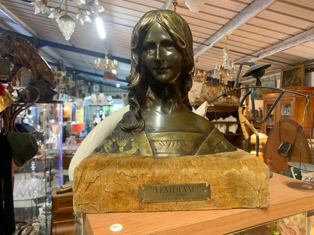 Buste Antique en Bronze de Delagrange en vente sur Pamono