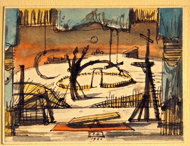 Study for a Scenography - Original Ink Drawing by Eugène Berman - 1966 ...