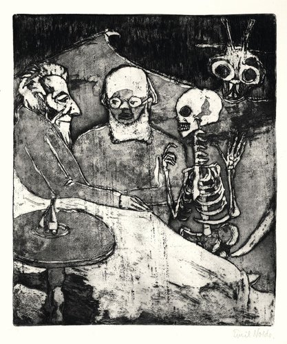 Patient, Doctor, Death and Devil - Etching and Aquatint by E. Nolde ...