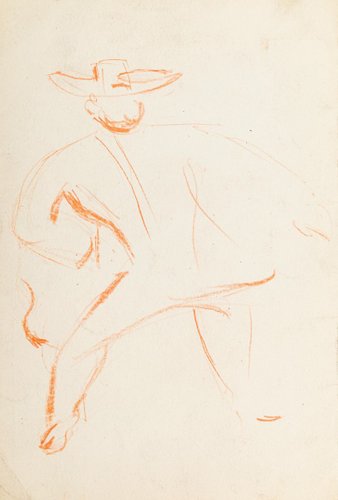 Knight Shape - Original Pastel Drawing by French Master Early 20th ...