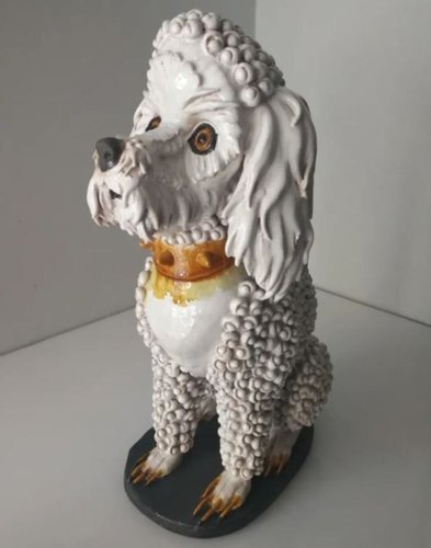 Vintage Glazed Ceramic Dog from Algora for sale at Pamono