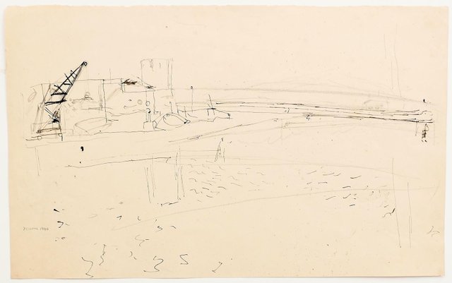 Beach - Original Pencil on Paper by Jeanne Daour - 1940 1940 for sale ...