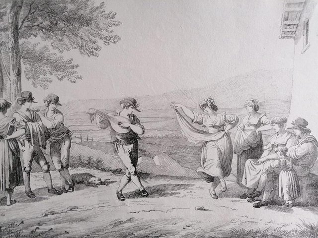 Roman Dances and Songs Charcoal and Pencil Drawing, 19th Century for ...