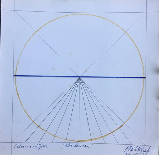 Kalkhof Peter, Blue Horizon Colour and Space, Arbeit auf Papier bei ...