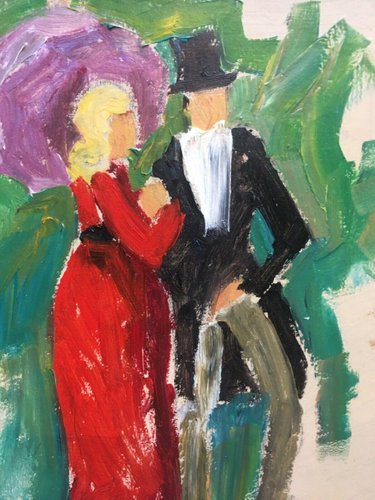 Boris Pavlov, 1928-2005, Elegant Couple, Oil on Cardboard for sale at ...