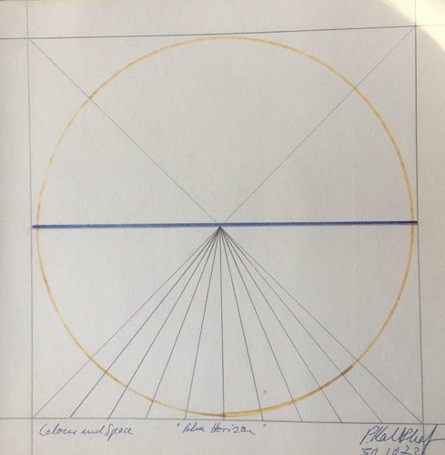 Peter Kalkhof, Blue Horizon Farbe und Raum, 1973, Bleistift bei Pamono ...