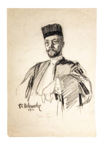 Paul Charles Delaroche, Portrait, Drawing in Pencil, 1910 for sale at ...