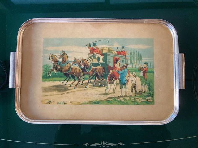 Tray with Hunting Scene, 1950s for sale at Pamono