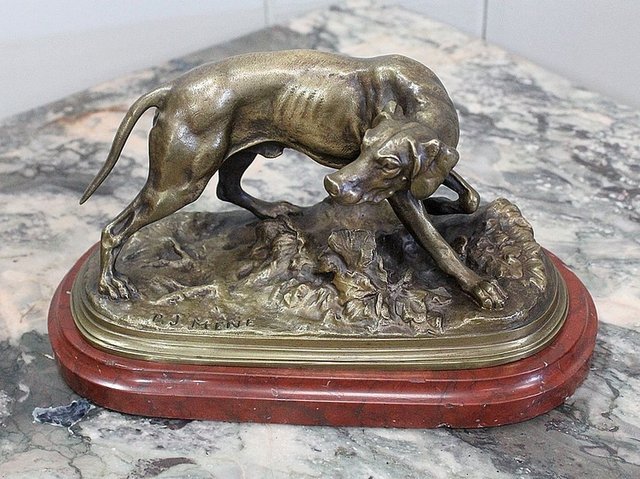19th Century Bronze of A Braque Dog by P.j Mêne for sale at Pamono
