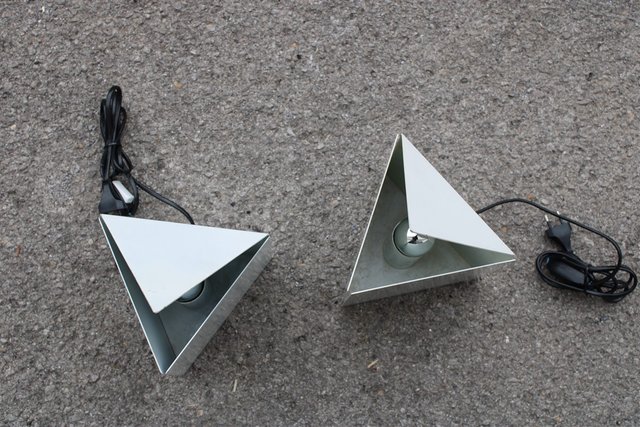Triangle Table Lamps from Lamperti, 1970s, Set of 2 for sale at Pamono