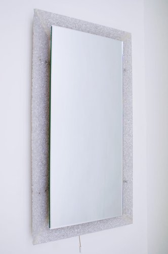 Illuminated Rectangular Acrylic Glass Mirror, 1970s for sale at Pamono