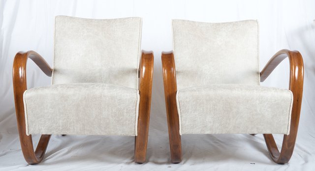 Poltrone H269 di Jindrich Halabala per Thonet, anni '30, set di 2 in vendita su Pamono