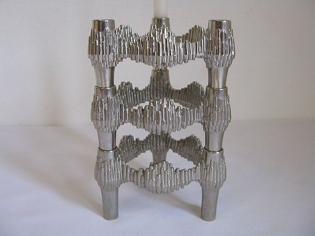 Deutsche Kerzenhalter aus Metall von Quist, 1970er, 3er Set bei Pamono ...