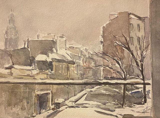 Jacques Tillier - Snow Sua Paris (Paris Snow on) - 1960s for sale at Pamono